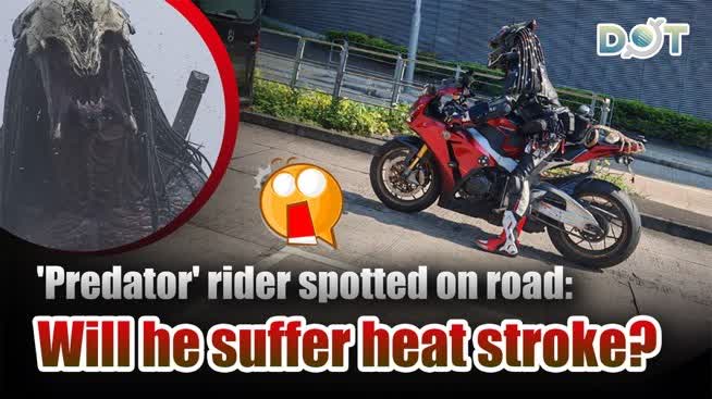 'Predator' rider spotted on road: Will he suffer heat stroke?