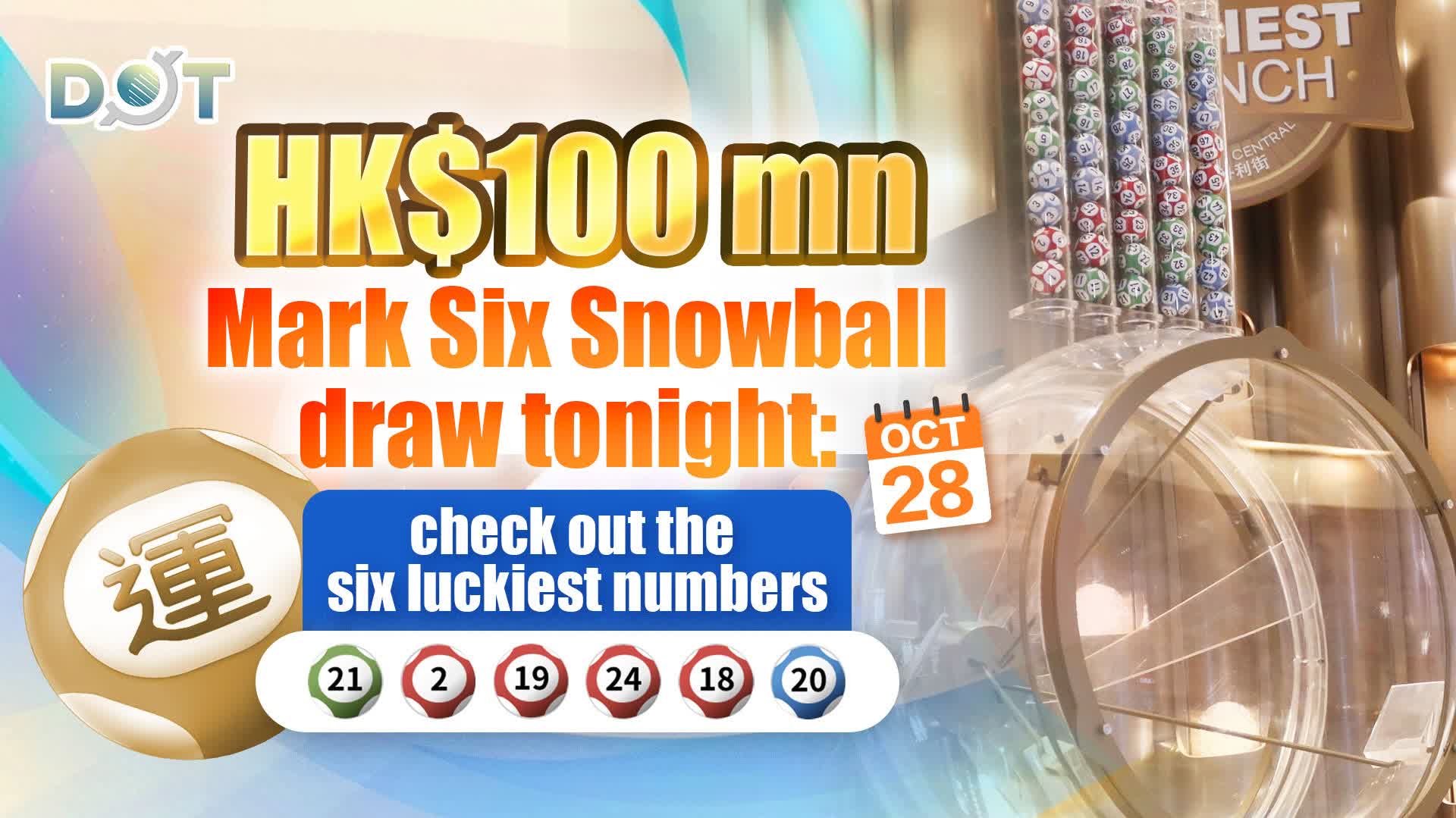 HK$100 mn Mark Six Snowball draw tonight: check out the six luckiest ...