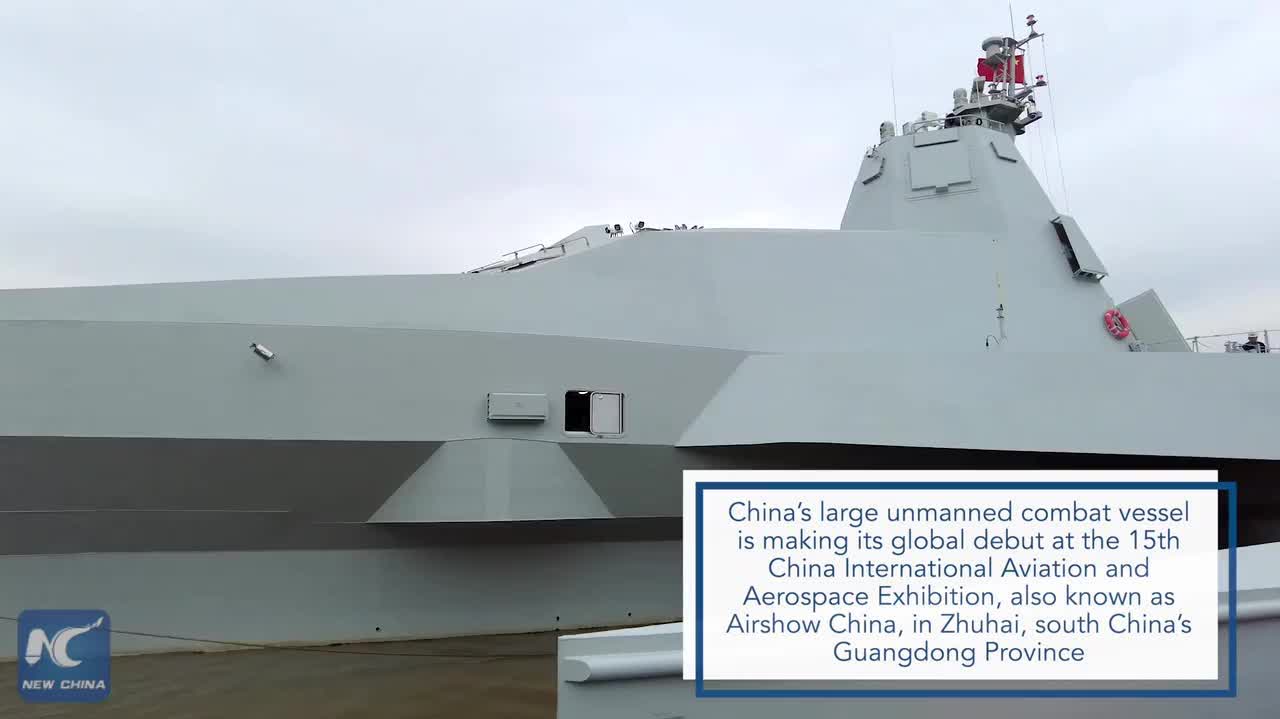 Watch This | China's large unmanned combat vessel makes global debut at ...