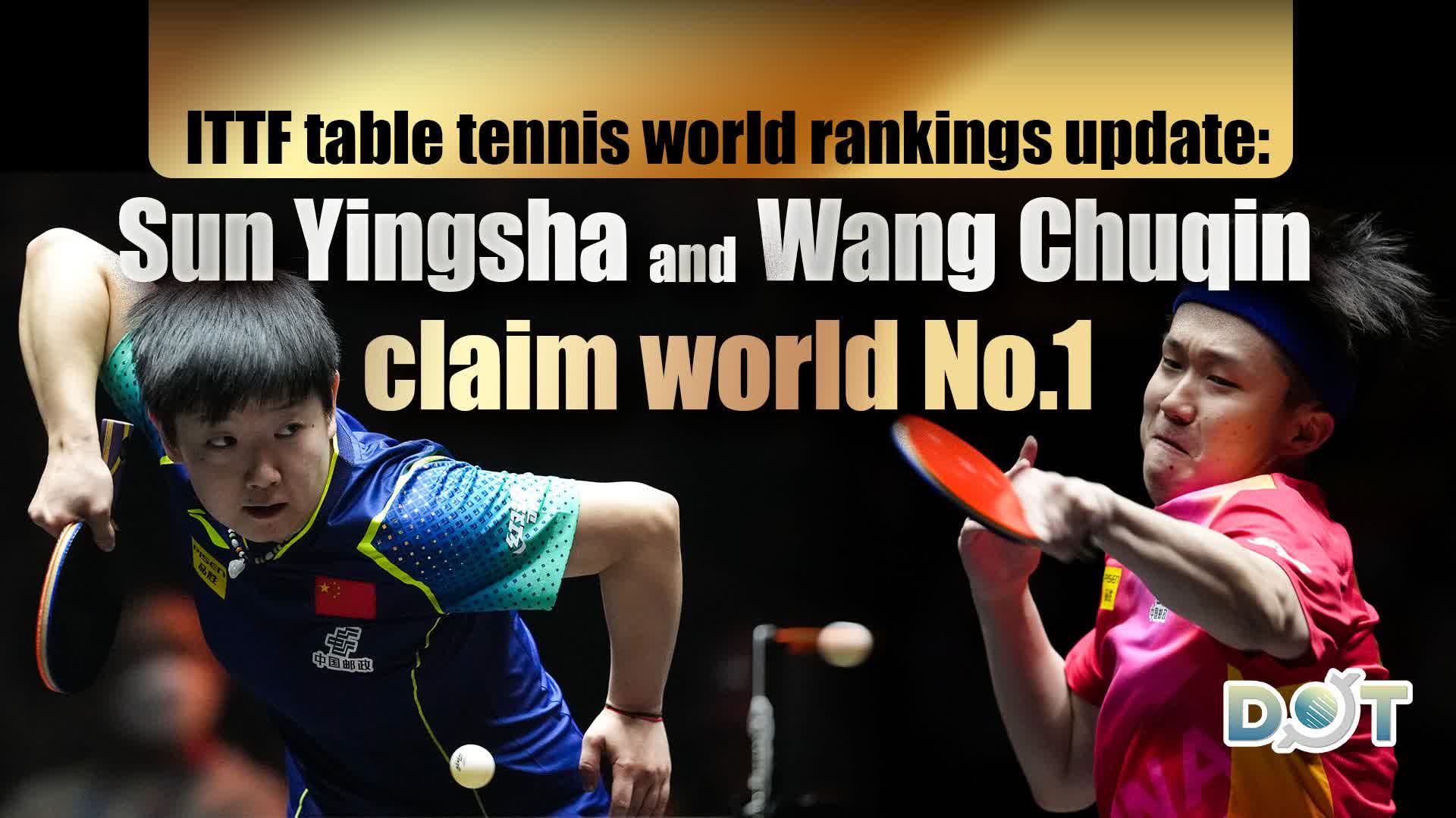 ITTF table tennis world rankings update: Sun Yingsha and Wang Chuqin ...