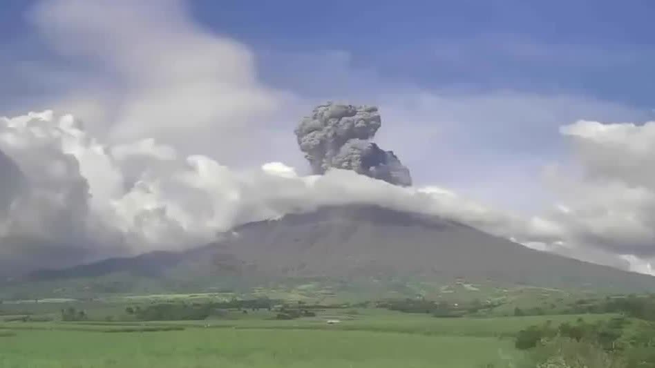 Watch This | Philippine volcano erupts, spews plume of ash, gas