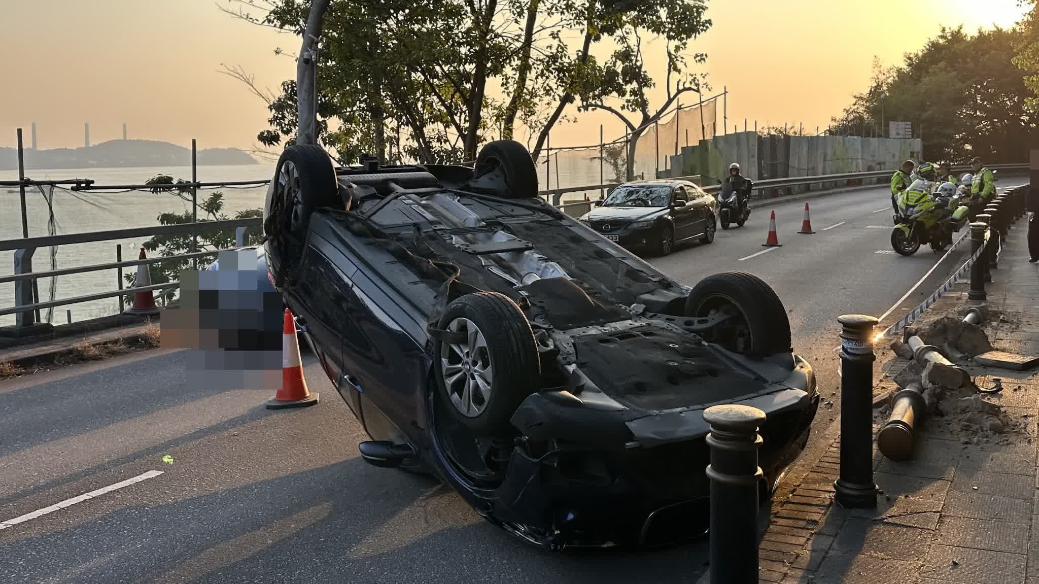 Watch This | Car overturns in Victoria Road accident near Bayview Court