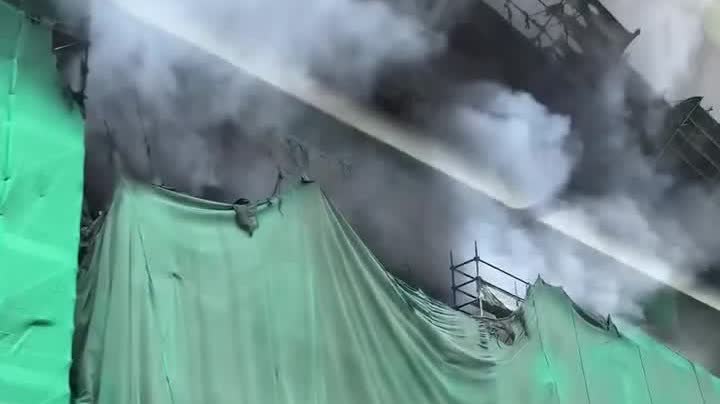 Watch This | Around 180 workers evacuated after scaffolding on fire in ...