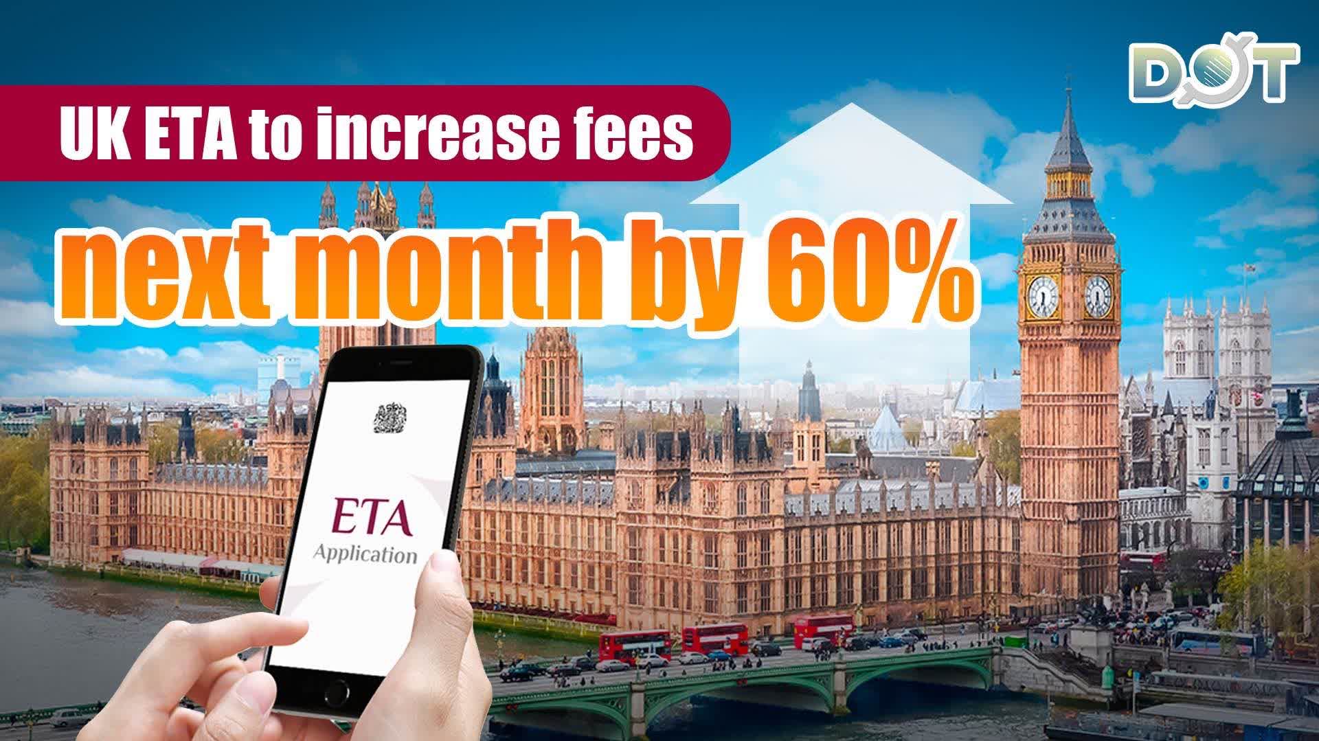 UK ETA to increase fees next month by 60%