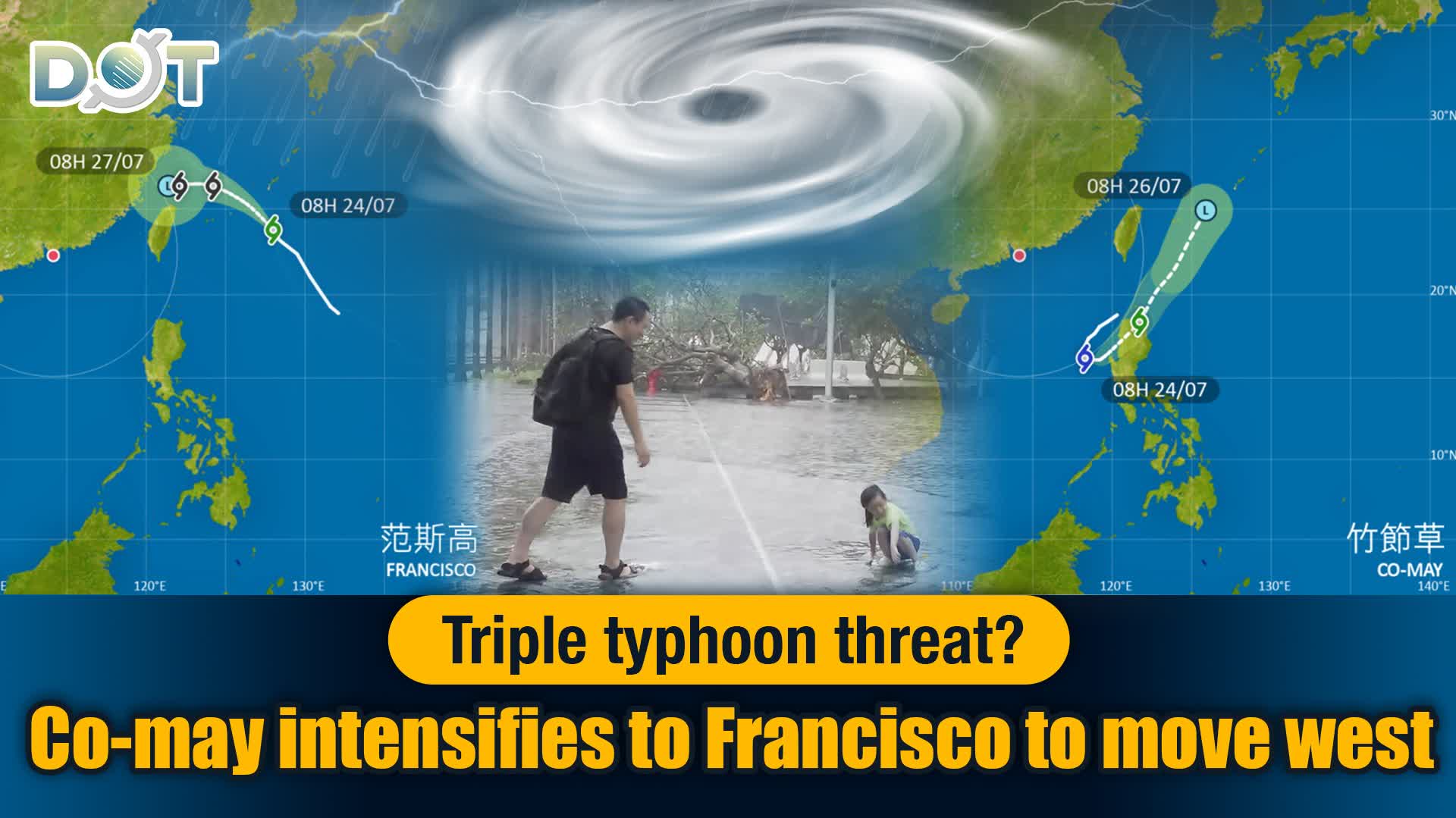 Triple typhoon threat? Co-may intensifies to Francisco to move west