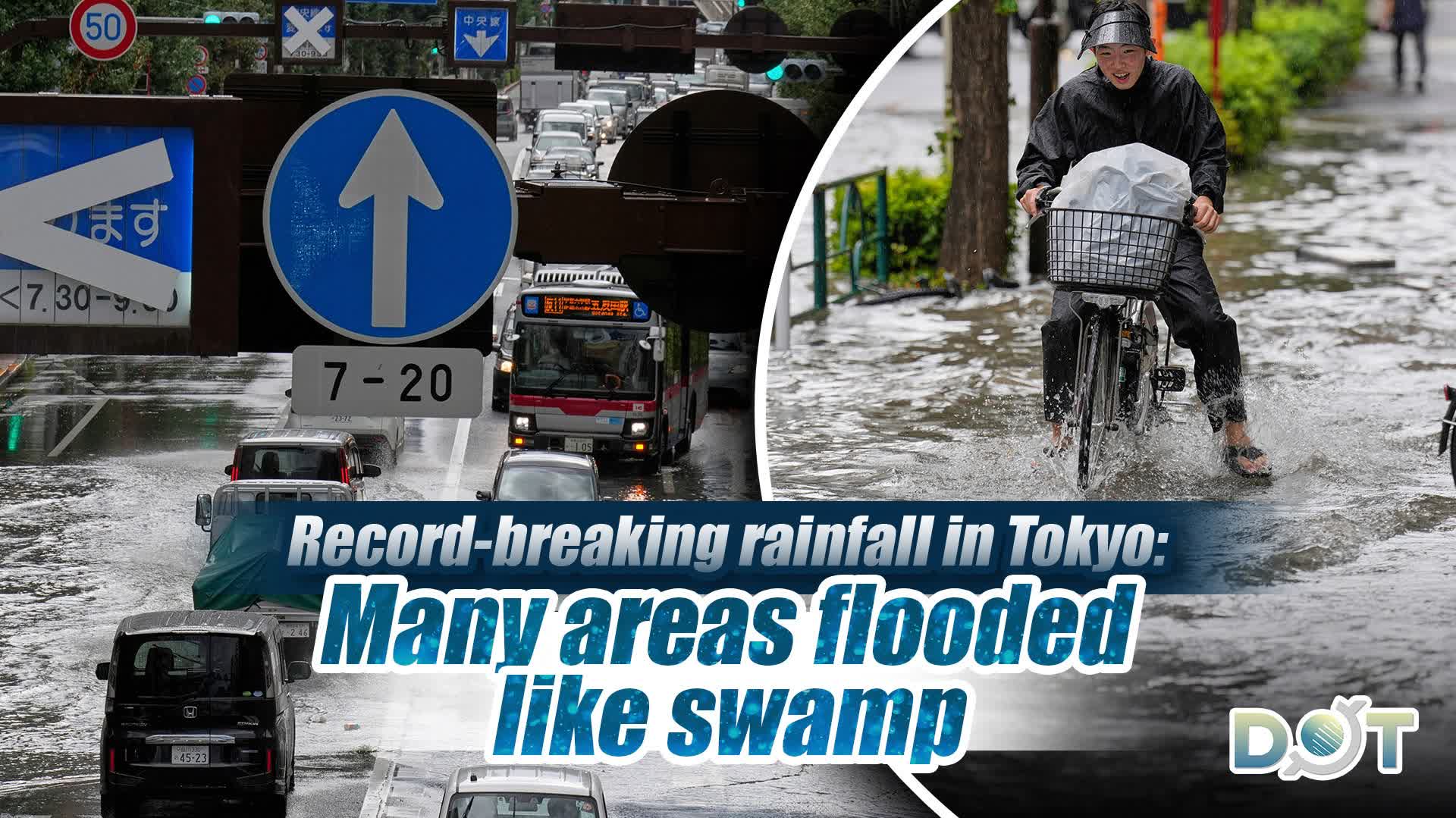 Record-breaking rainfall in Tokyo: Many areas flooded like swamp